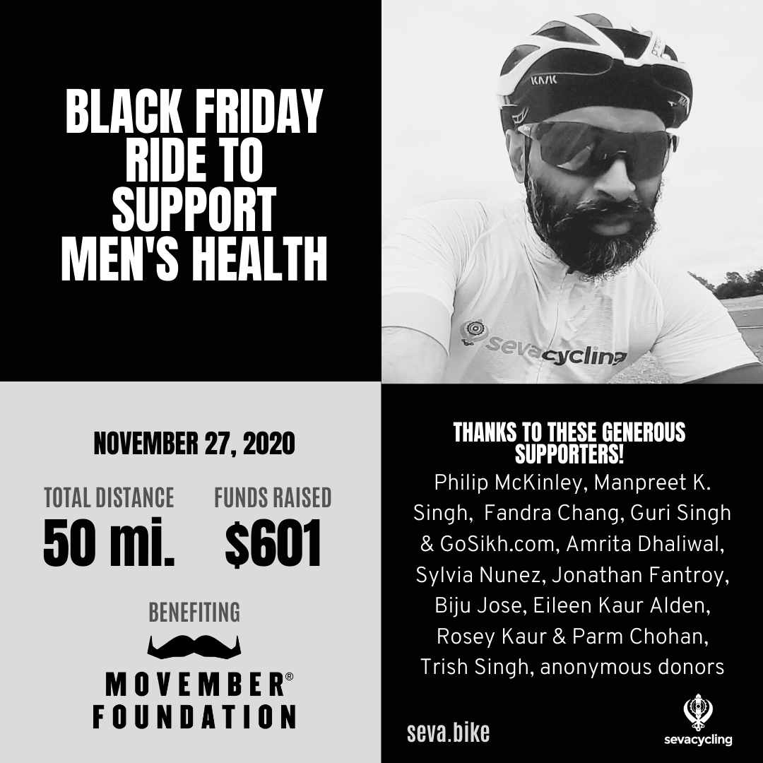 Thank you for supporting my ride for Movember! – seva cycling